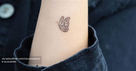 Fine Line Butterfly Tattoo On The Wrist