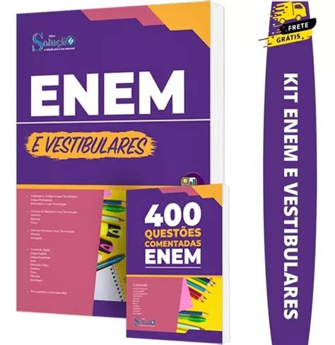 Kit Apostila Vestibular Enem Caderno De Quest Es Frete Gr Tis