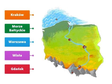 Mapa Polski Rysunek Z Opisami