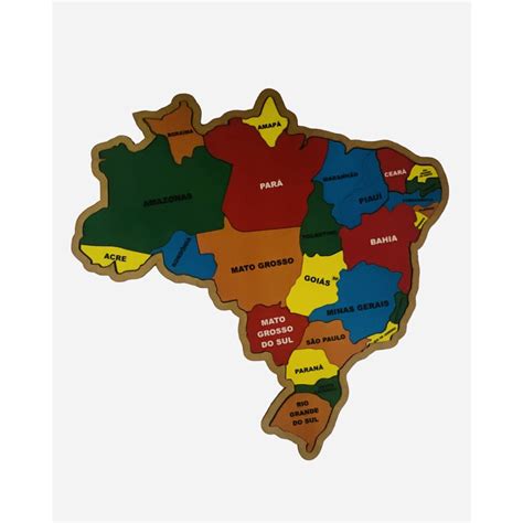 Brinquedo Pedag Gico Quebra Cabe A Mapa Do Brasil Em Madeira Submarino