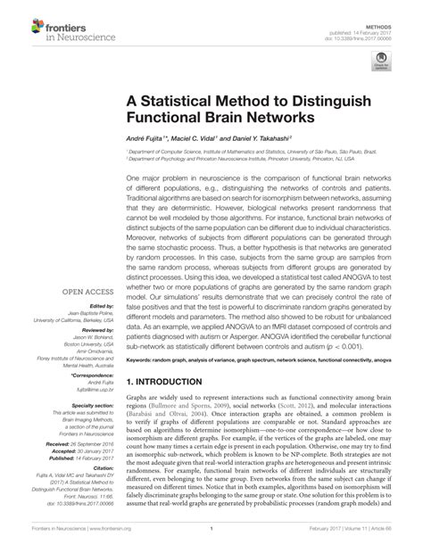 pdf a statistical method to distinguish functional brain networks