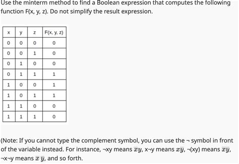 solved question 1use the minterm method to find a boolean