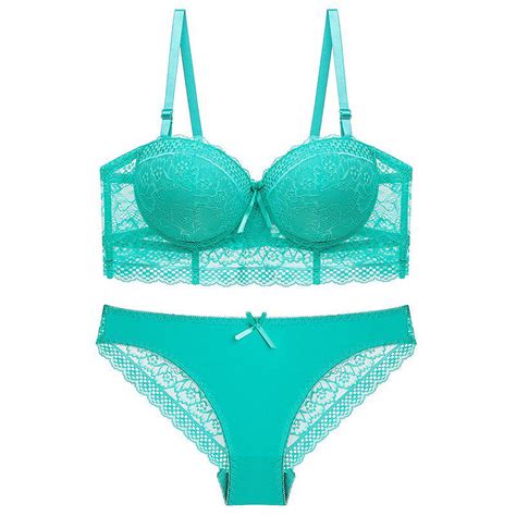 Cheap Julexy Push Up Half Cup Bra Sets Solid Women Bra Set Transparent