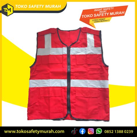 Rompi Safety Proyek Safety 4 Kantong Bahan American Drill Bahan Tebal