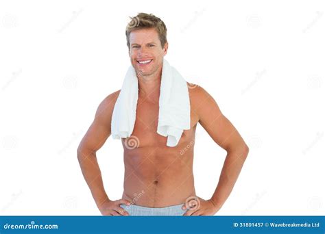 Shirtless Man Standing With Hands On Hips Stock Image Image Of