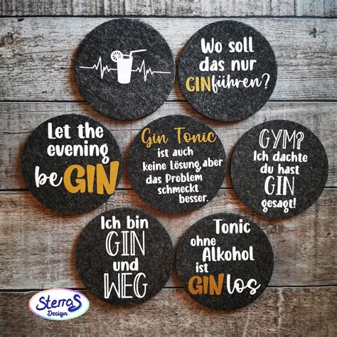 Plotterdatei Sprüche Gin Deutsch SVG PNG DXF Untersetzer Etsy Schweiz