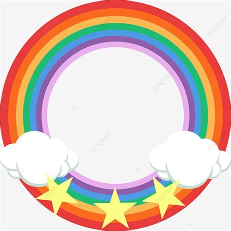 Marco Del Arco Iris Con Nubes Y Estrellas PNG Dibujos Arco Iris Marco