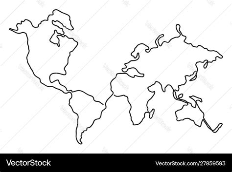Map Of The World Line Art