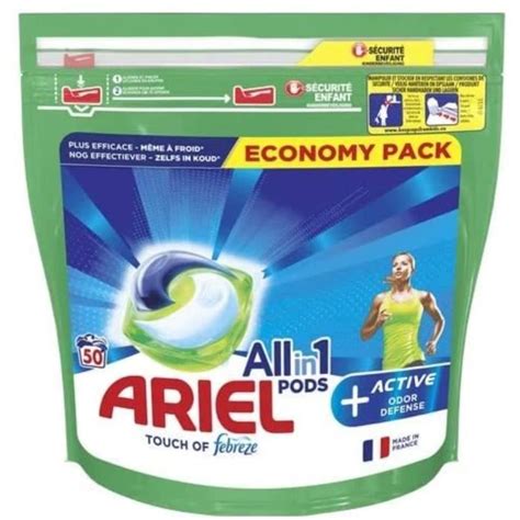 Ariel All In 1 Pods Active Lessive Capsules 50 Lavages 1 X 50 Pods