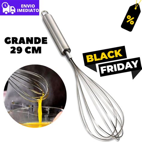 Batedor De Ovo Fue Profissional 29cm Clara De Aço Inox Manual Multiuso