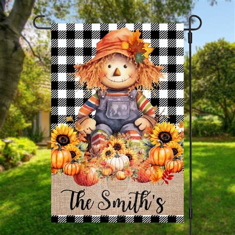 12x18 Garden Flag Sublimation Design Welcome Fall Scarecrow Digital