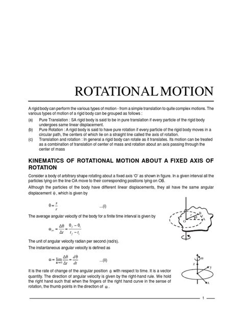 rotational motion pdf rotation around a fixed axis torque