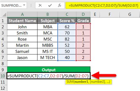 Sumproduct With Multiple Criteria Function And Examples