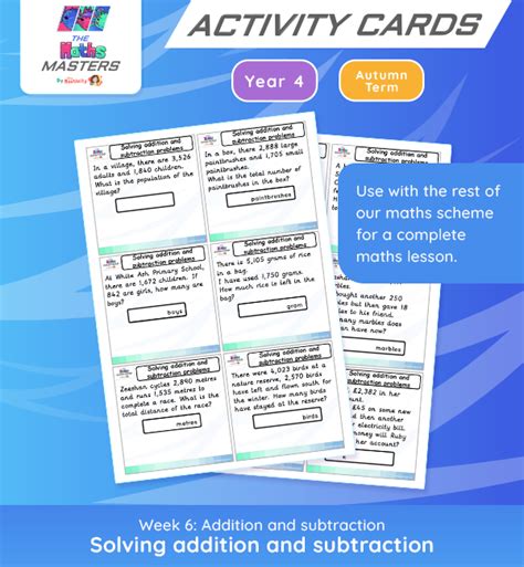 Year Solving Addition And Subtraction Problems Activity Cards