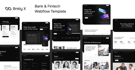 Bank Fintech Webflow Template UI Kit Bnkly X BRIX Templates