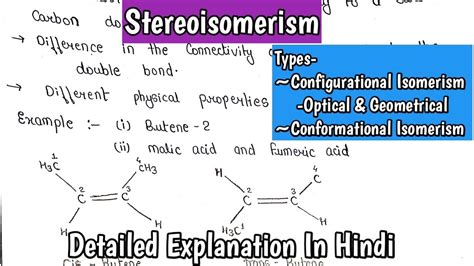 Stereoisomerism Types Configurational Isomerism Optical