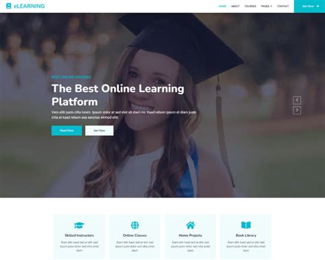 10 Free HTML Online Courses Templates For E Learning Platforms
