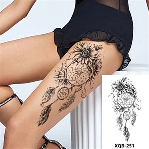 Dreamcatcher Thigh Tattoo Designs