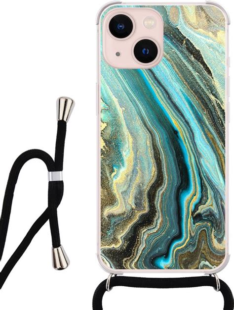 IPhone 13 Hoesje Met Koord Marmer Mint Apple IPhone 13 Case Bol