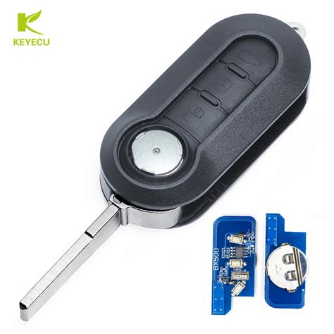 Keyecu Replacement Flip Remote Key Fob Button Mhz Id For Fiat