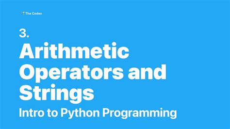 python programming 3 arithmetic operators and strings youtube