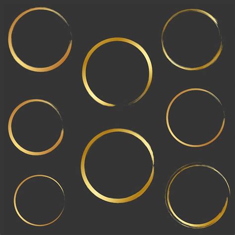 Gradiente de marco de círculo dorado con estilo de trazo de pincel