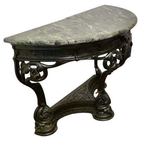 Colebrookdale Art Nouveau Half Round Hall Garden Table For Sale At 1stDibs