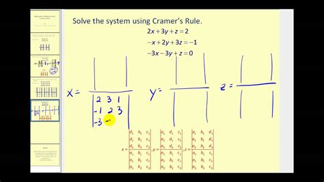 cramer s rule to solve a system of equations youtube