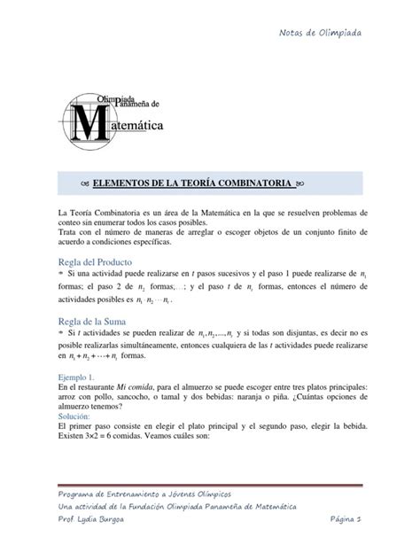 elementos de la teoria combinatoria pdf combinatoria permutación