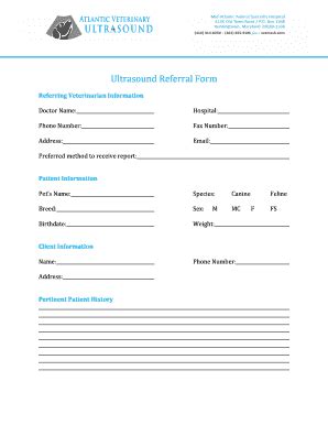Ultrasound Referral Form Fill Online Printable Fillable Blank