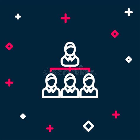 Line Business Hierarchy Organogram Chart Infographics Icon Isolated On