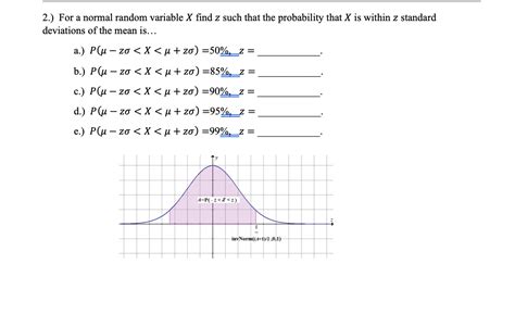 solved x 1 for a normal random variable x with mean u