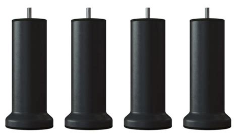 Pieds de lit Métal Noir hauteur 150mm Ø51mm avec socleØ70mm Destockage