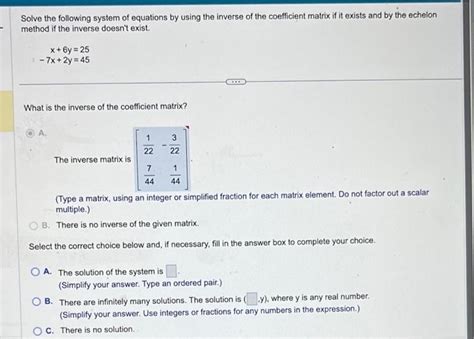 Solved Solve The Following System Of Equations By Using The Chegg