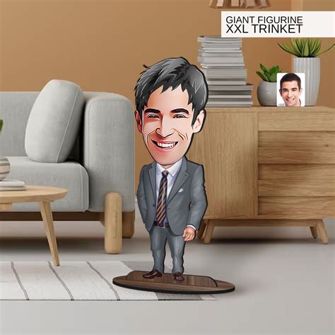 Personalisierte 3D Holz Cartoon Chef CEO übergroße Figur Schmuckstück