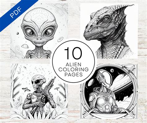 Realistic Alien Coloring Pages For Adults A Printable Pdf Stress