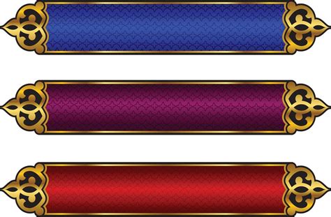 Set Of Luxury Golden Arabic Islamic Banner Title Frame Png Transparent
