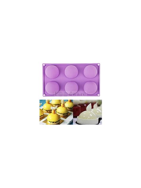 Molde De Silicón Media Esfera 6 Cavidades Ø7cm Foodware
