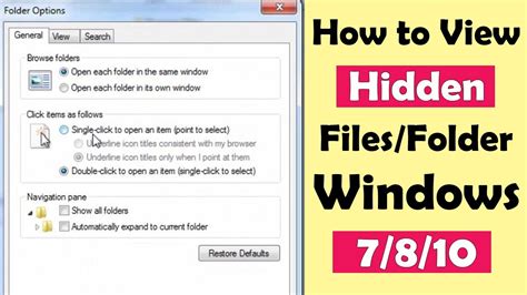 How To Show Hidden Folders Windows 7 10 How To Hide Files In Windows