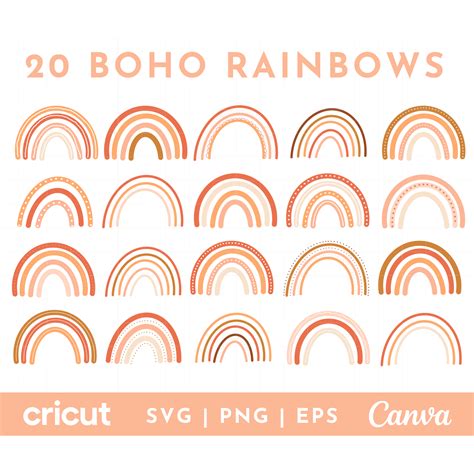 Boho Rainbow SVG Bundle Samantha Anne Creative