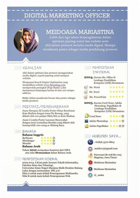 Contoh Cv Menarik Untuk Fresh Graduate Gawe Cv