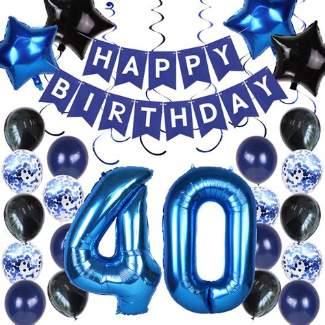 Amazon Blue Happy Birthday Banner Decorations For Men Blue Gold Hot
