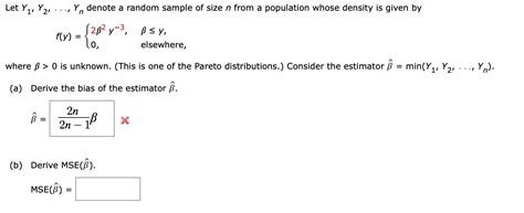 solved let y1 y2 yn denote a random sample of size n