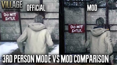 3rd Person Mode Vs MOD Comparison RESIDENT EVIL Village Gold Edition