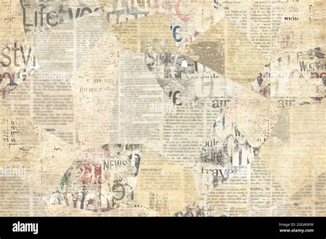 Newspaper Paper Grunge Aged Newsprint Pattern Background Vintage Old