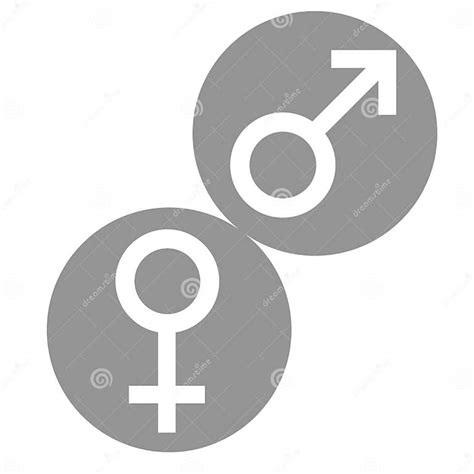 Sex Symbols Gender Woman And Man Flat Symbols White Female And Male Abstract Symbols In Gray