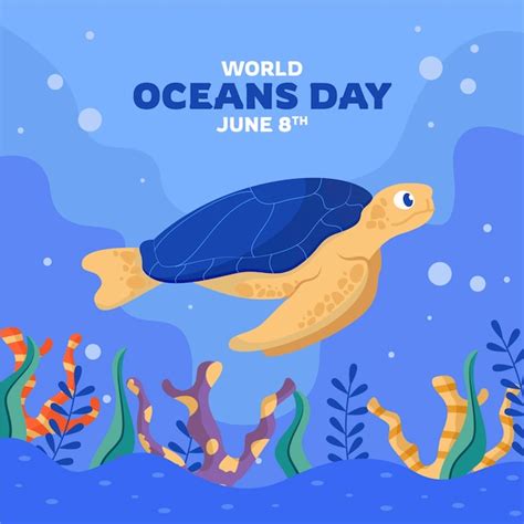 Ilustraci N Plana Para La Celebraci N Del D A Mundial De Los Oc Anos
