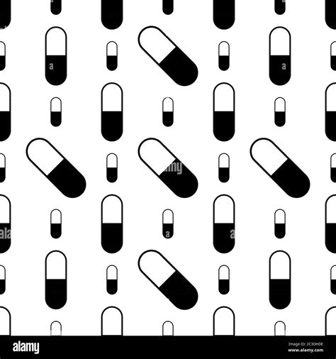 Seamless Pattern Of Capsule Pills Vector Art Illustration Stock Vector