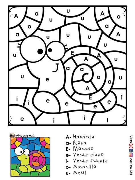Colorea y descubre el dibujo con sílabas letras y números para