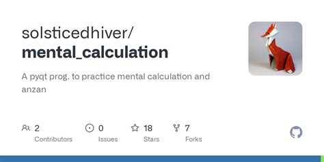 GitHub Solsticedhiver Mental Calculation A Pyqt Prog To Practice